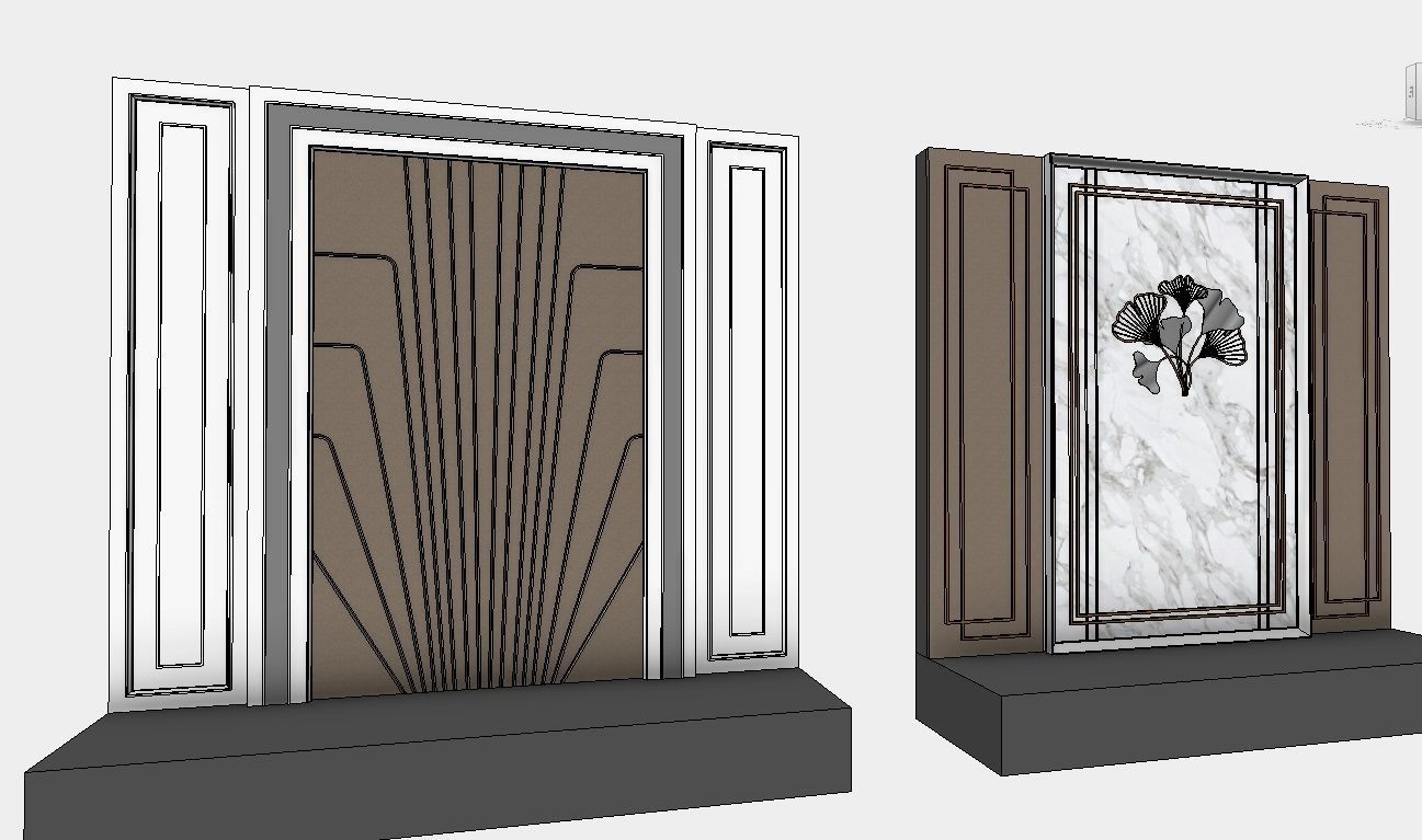 Decorative Wall Panels Backdrop Revit Family 3D model | CGTrader