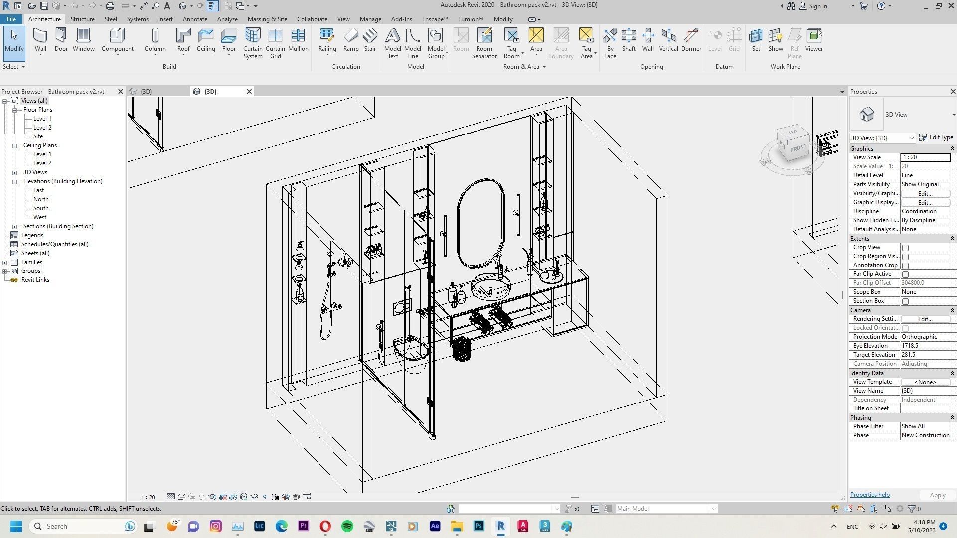 Bathroom design revit family 3D model | CGTrader