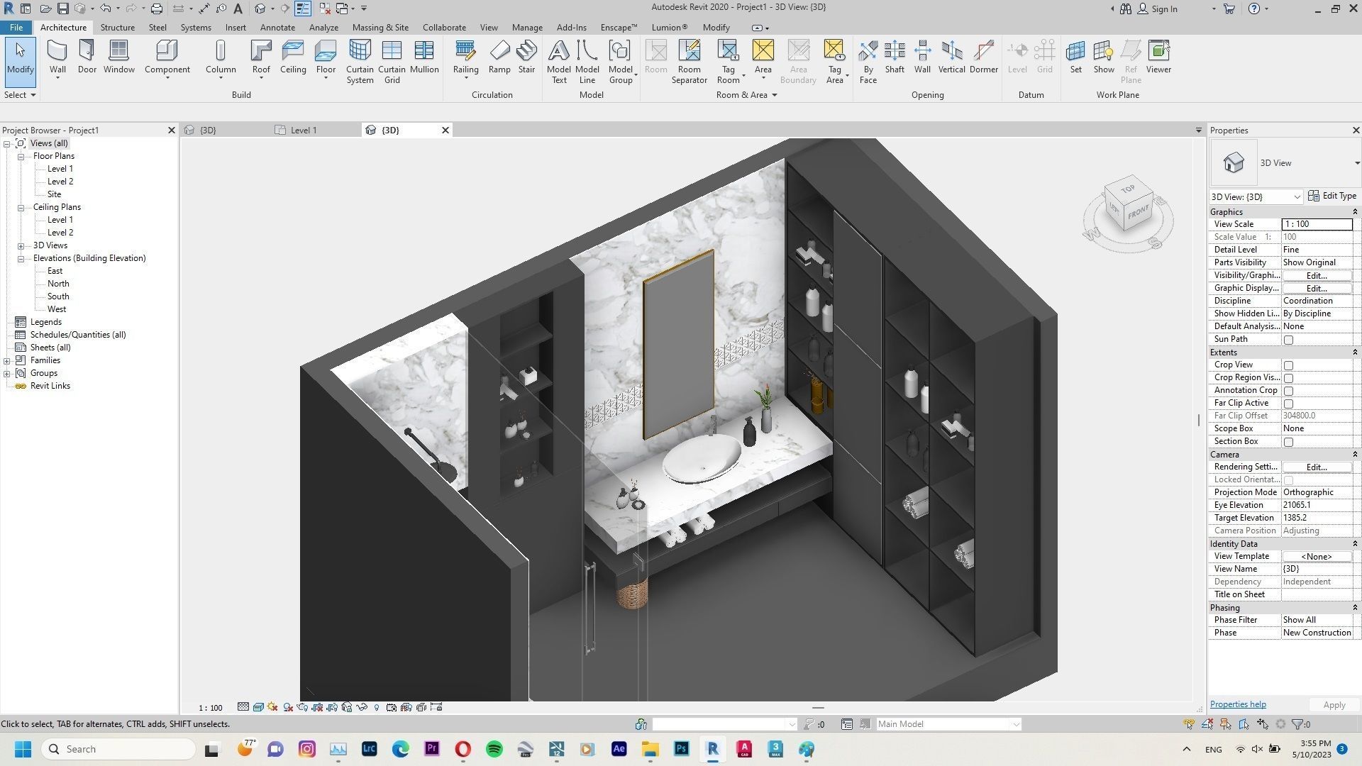 Bathroom design revit family 3D model | CGTrader
