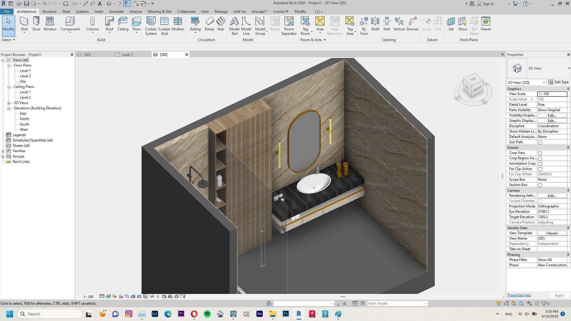 Bathroom design revit family 3D model | CGTrader
