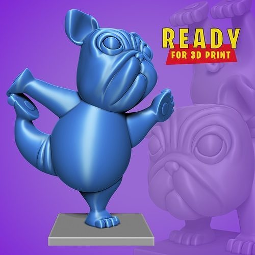 Pug Dog 3D model 3D printable | CGTrader
