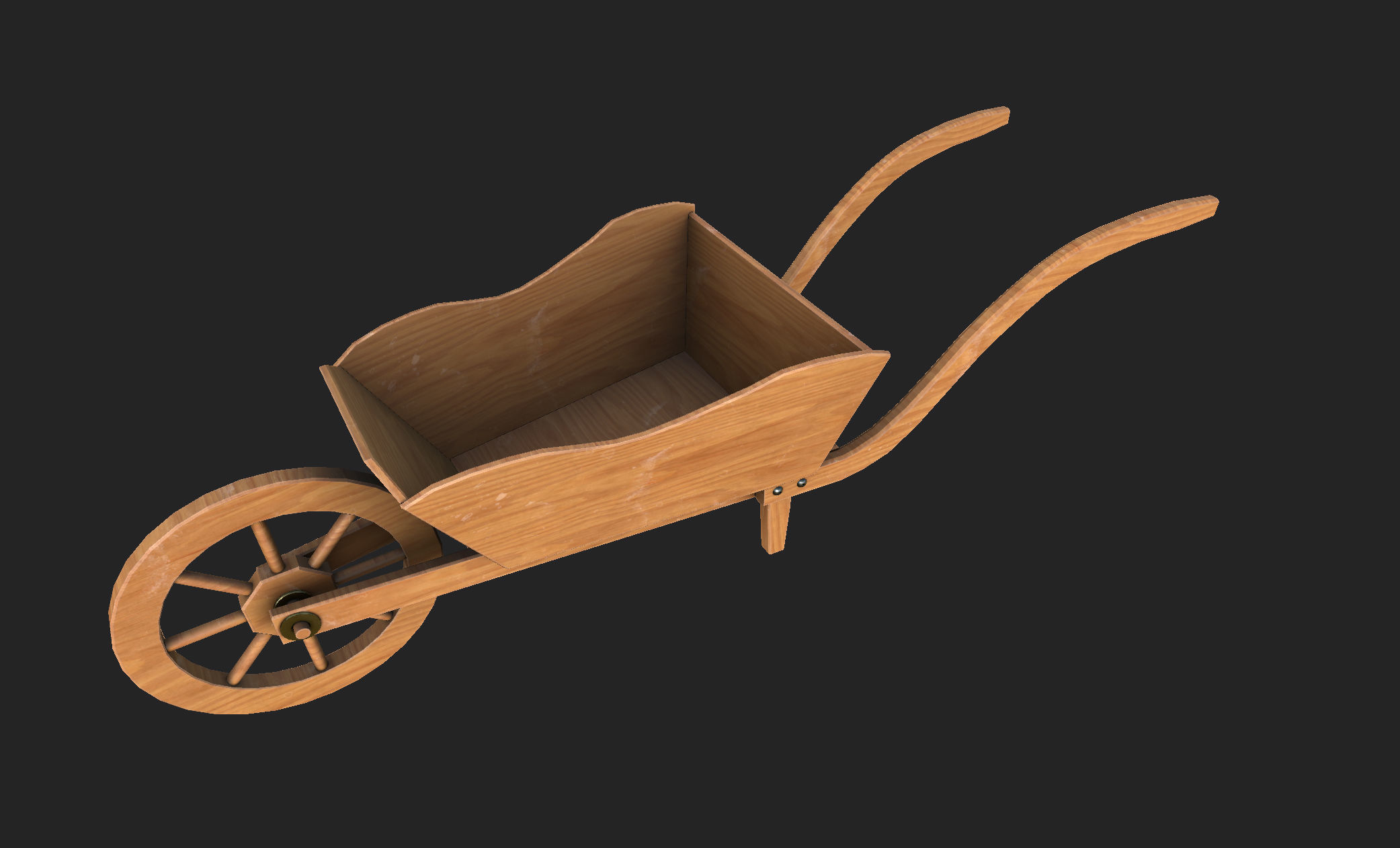 3D model Garden Wooden Wheelbarrow VR / AR / low-poly | CGTrader