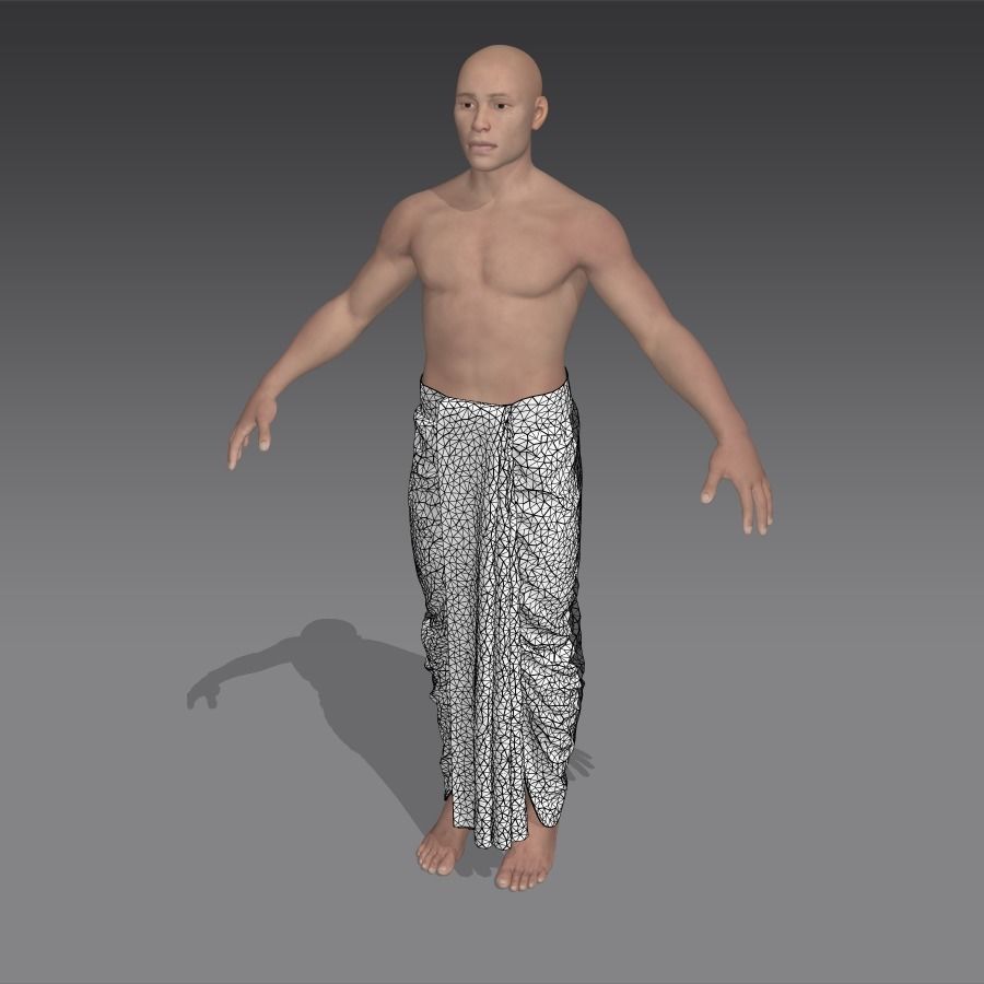 Dhoti model 3D model | CGTrader