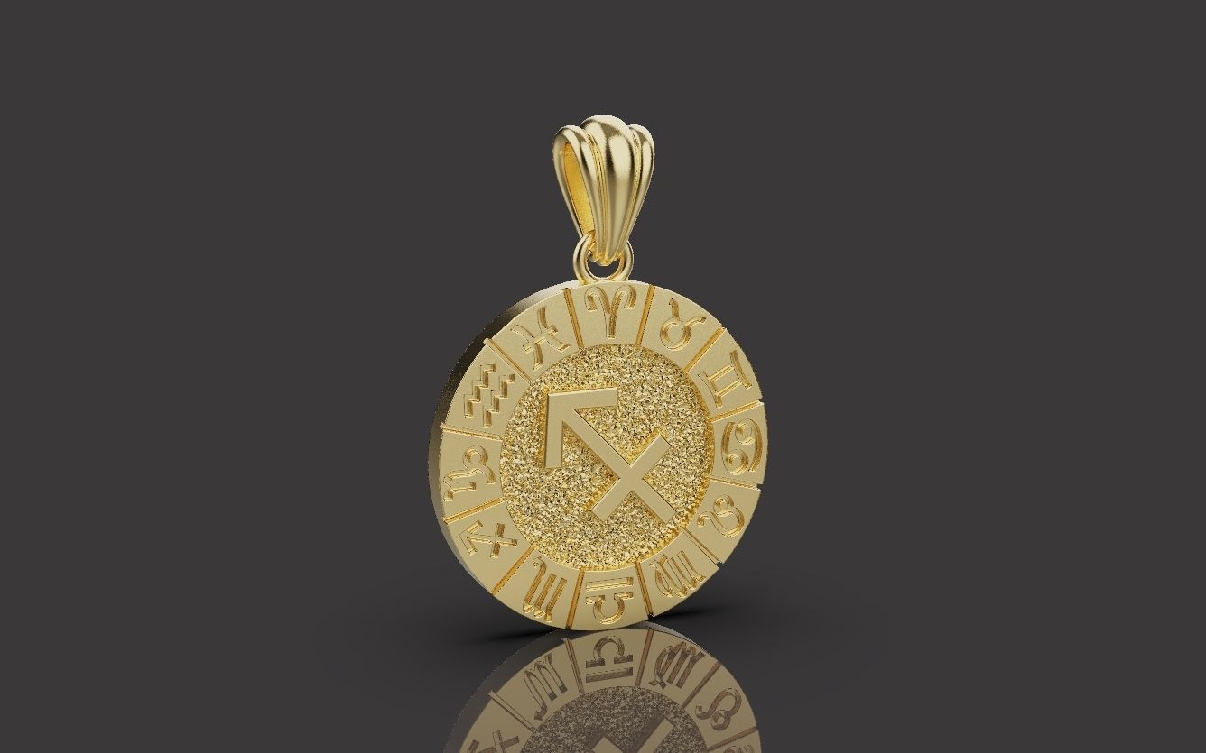 Zodiac pendant model 0019 3D model 3D printable | CGTrader