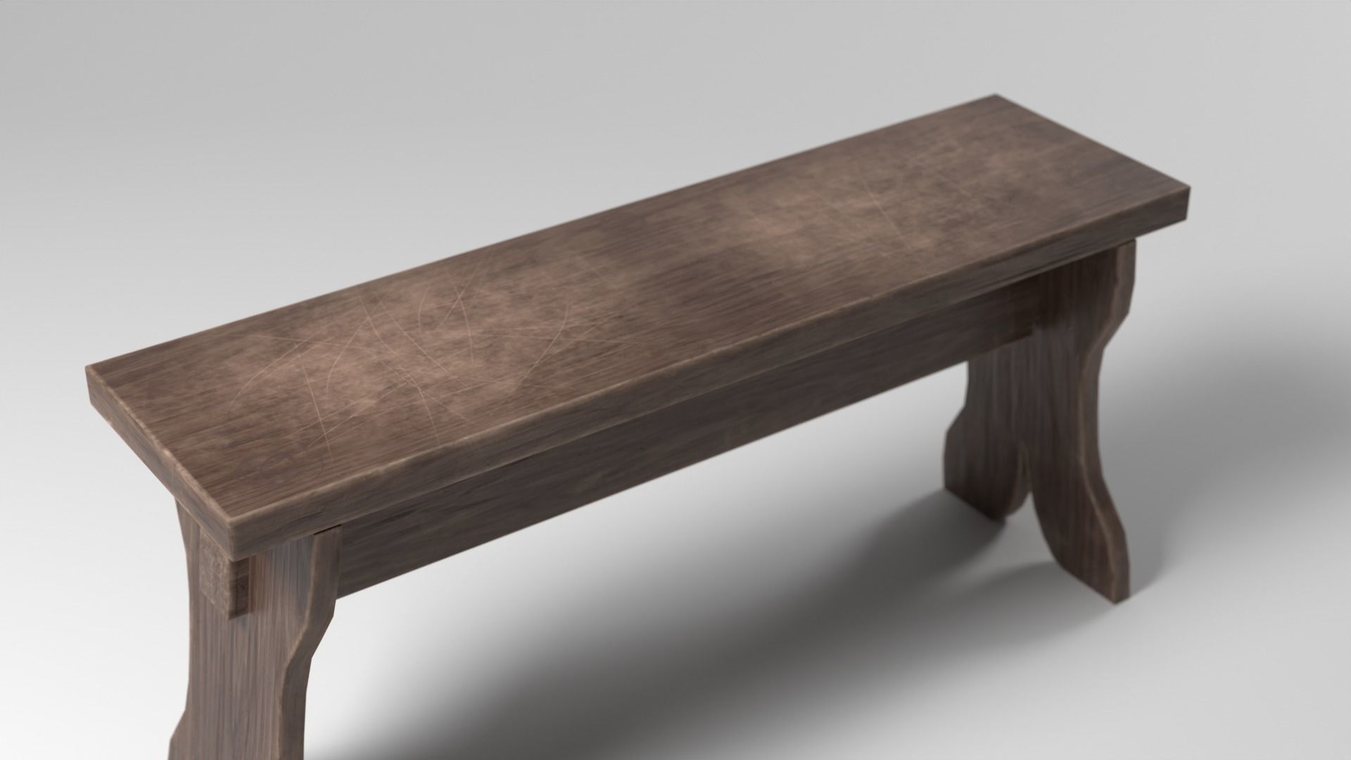 Medieval bench - Low Poly HQ Game-ready model free VR / AR / low-poly ...