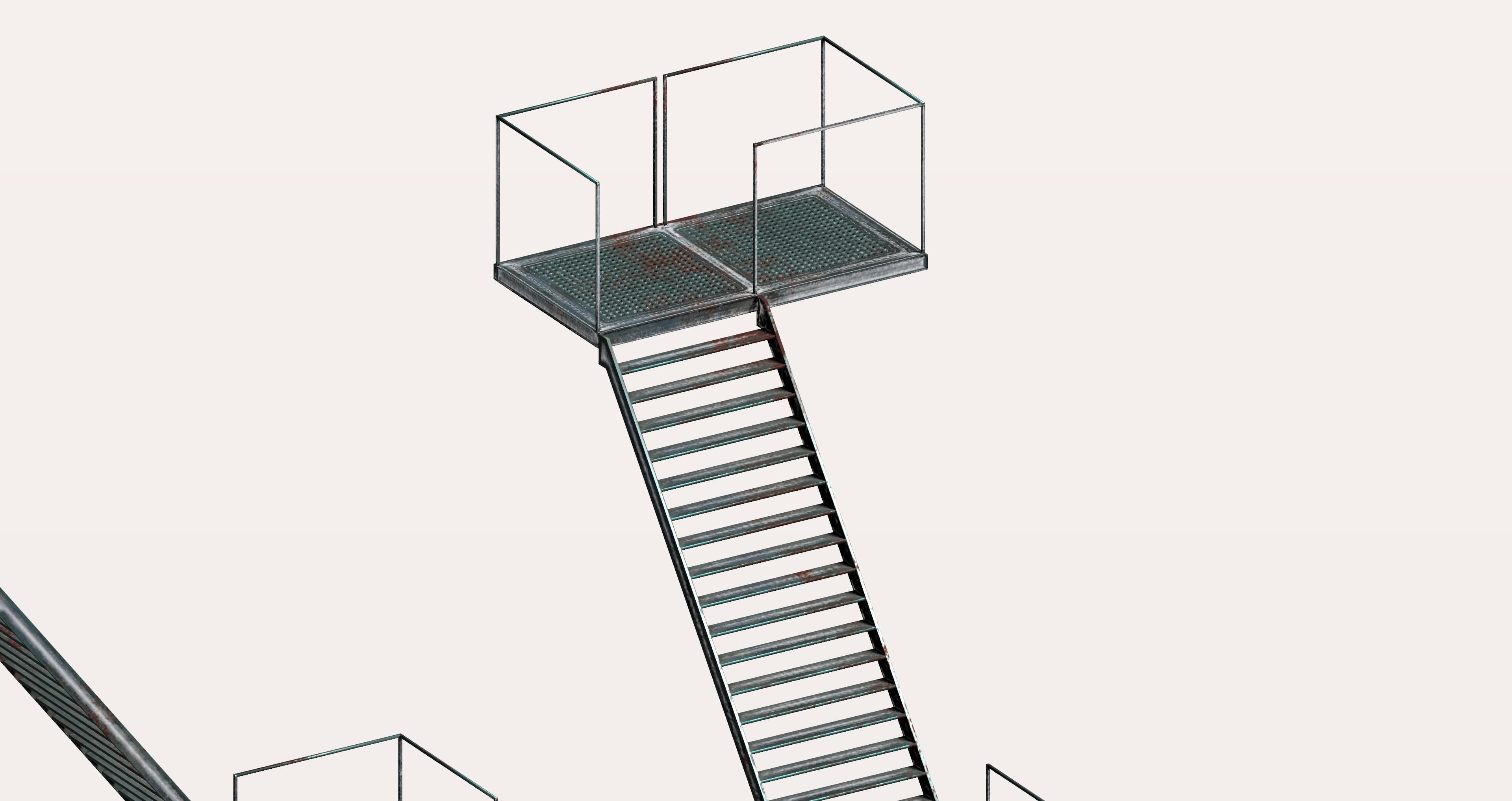 Modular multi-platform stairs 3D model | CGTrader