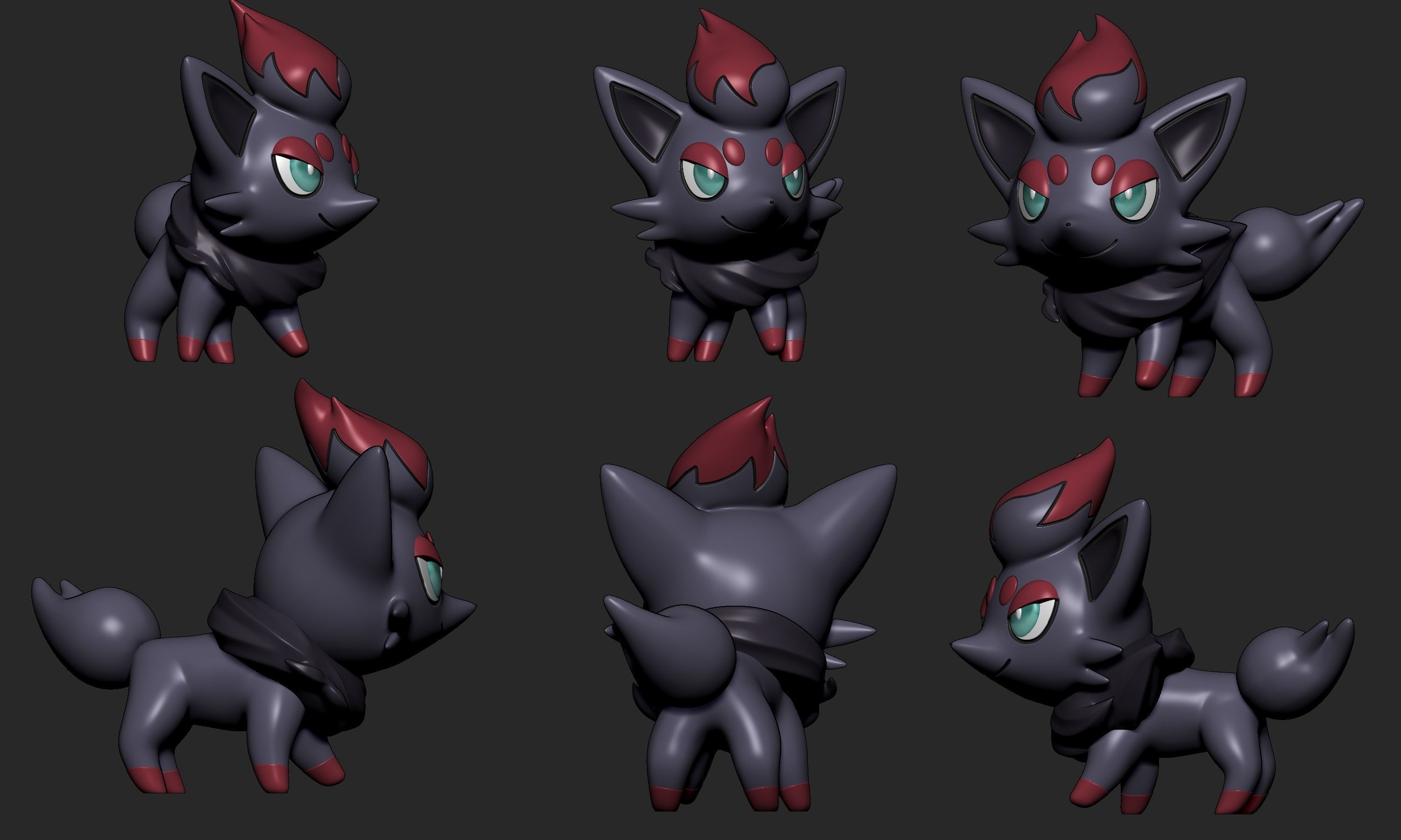 Pokemon - Zorua with 2 poses 3D model 3D printable | CGTrader