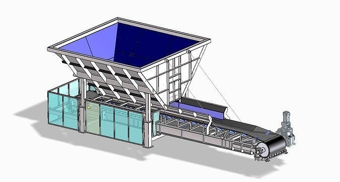 Hopper feeder for aggregates 3D model | CGTrader