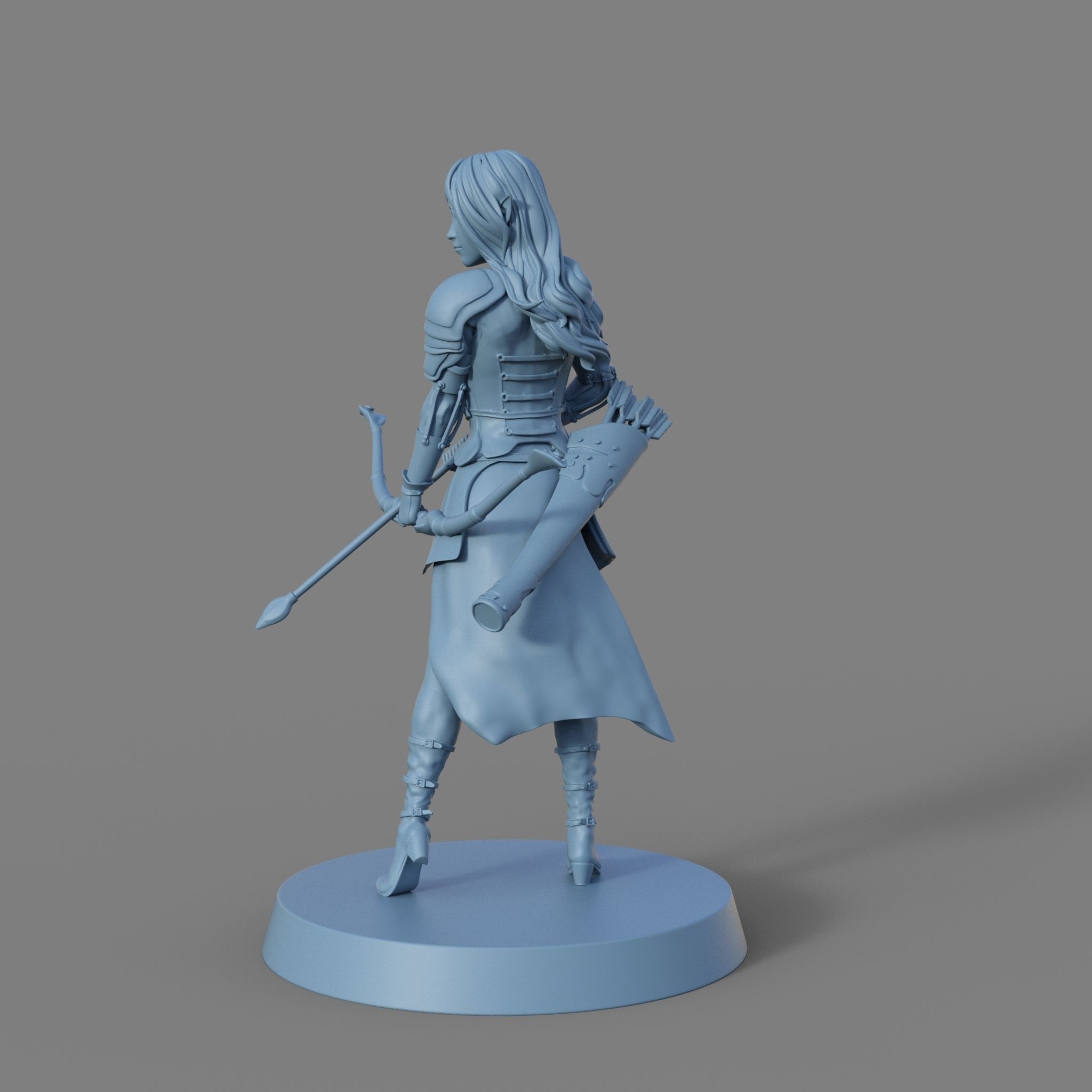 Female Elf Ranger miniature for Tabletop RPGs 3D model 3D printable ...