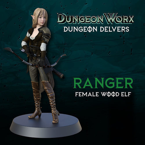 Female Elf Ranger miniature for Tabletop RPGs 3D model 3D printable ...