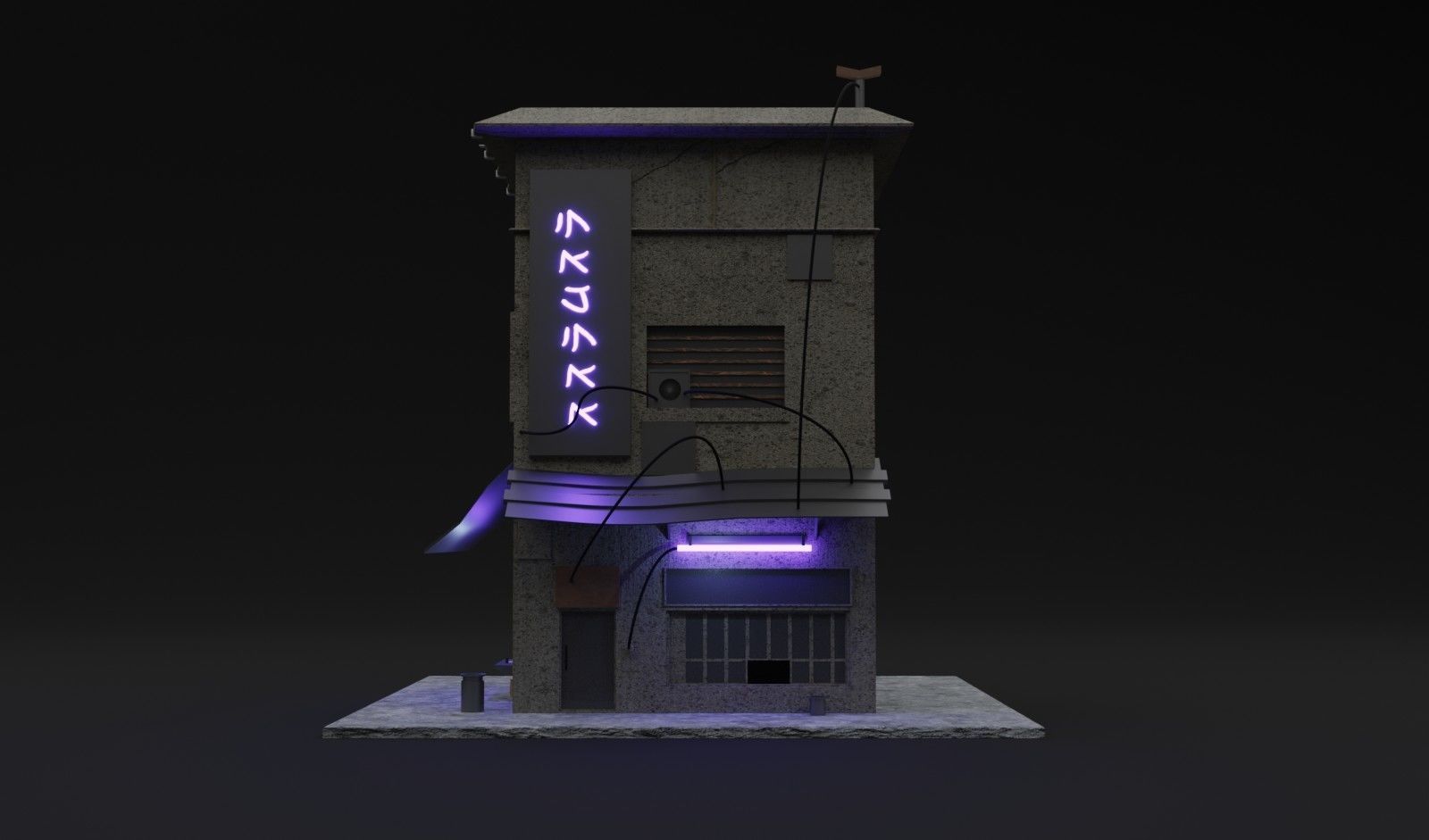 Cyberpunk Slum Building free VR / AR / low-poly 3D model | CGTrader