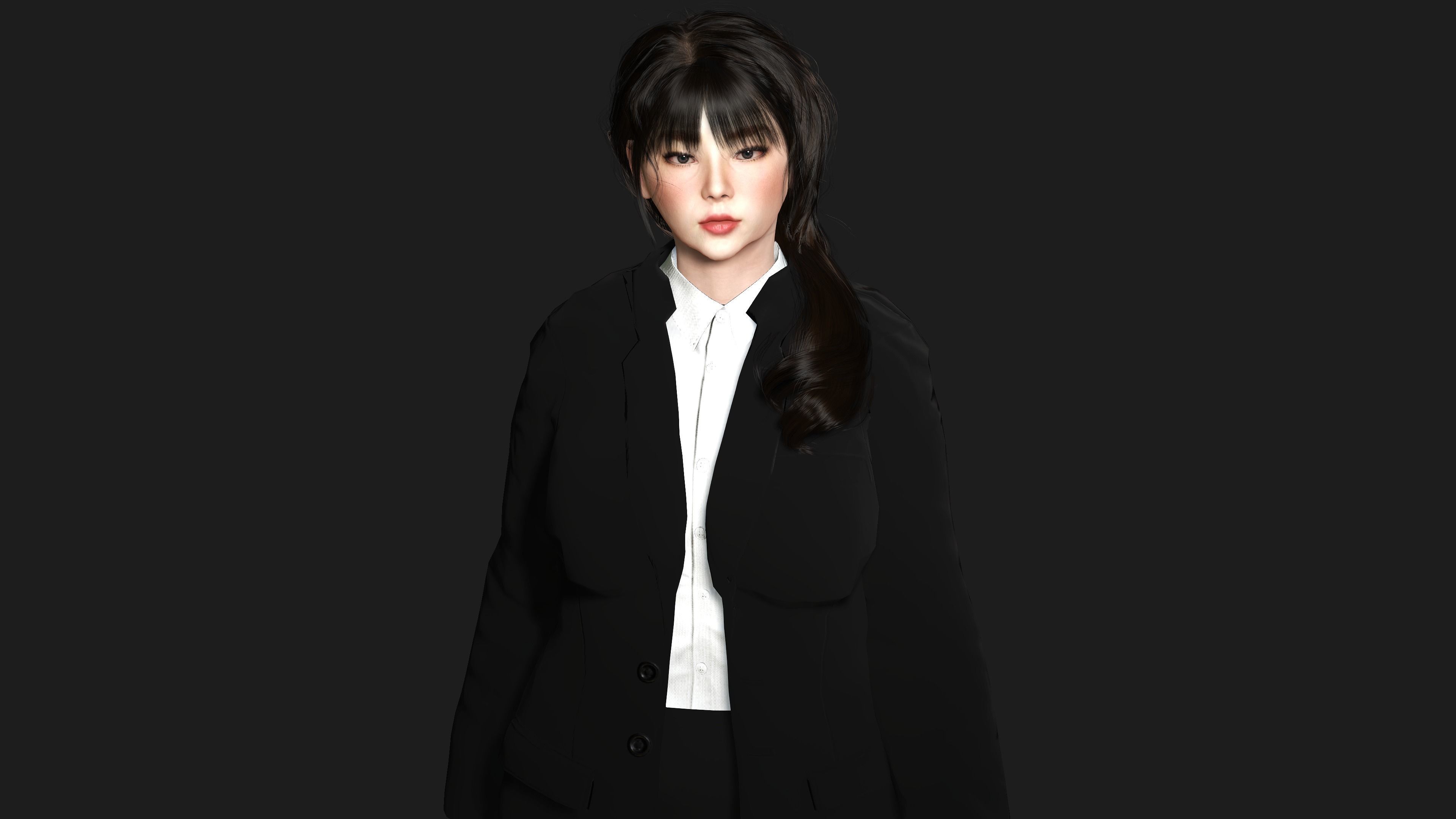 3D model 3D ASIAN FEMALE BUSINESSWOMAN WORKER- REALISTIC GAME CHARACTER ...
