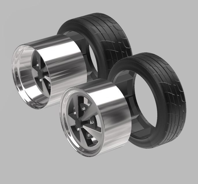 VW ESCARABAJO SCARA WHEELS WITH STRETCHED TIRES IN 2 SIZES 3D model 3D ...