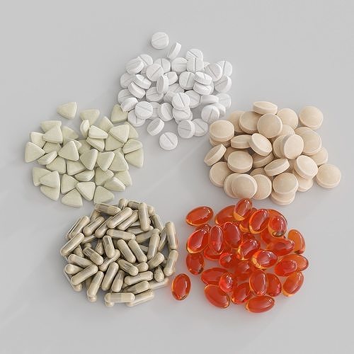 3D model Pills and Tablets collection VR / AR / low-poly | CGTrader