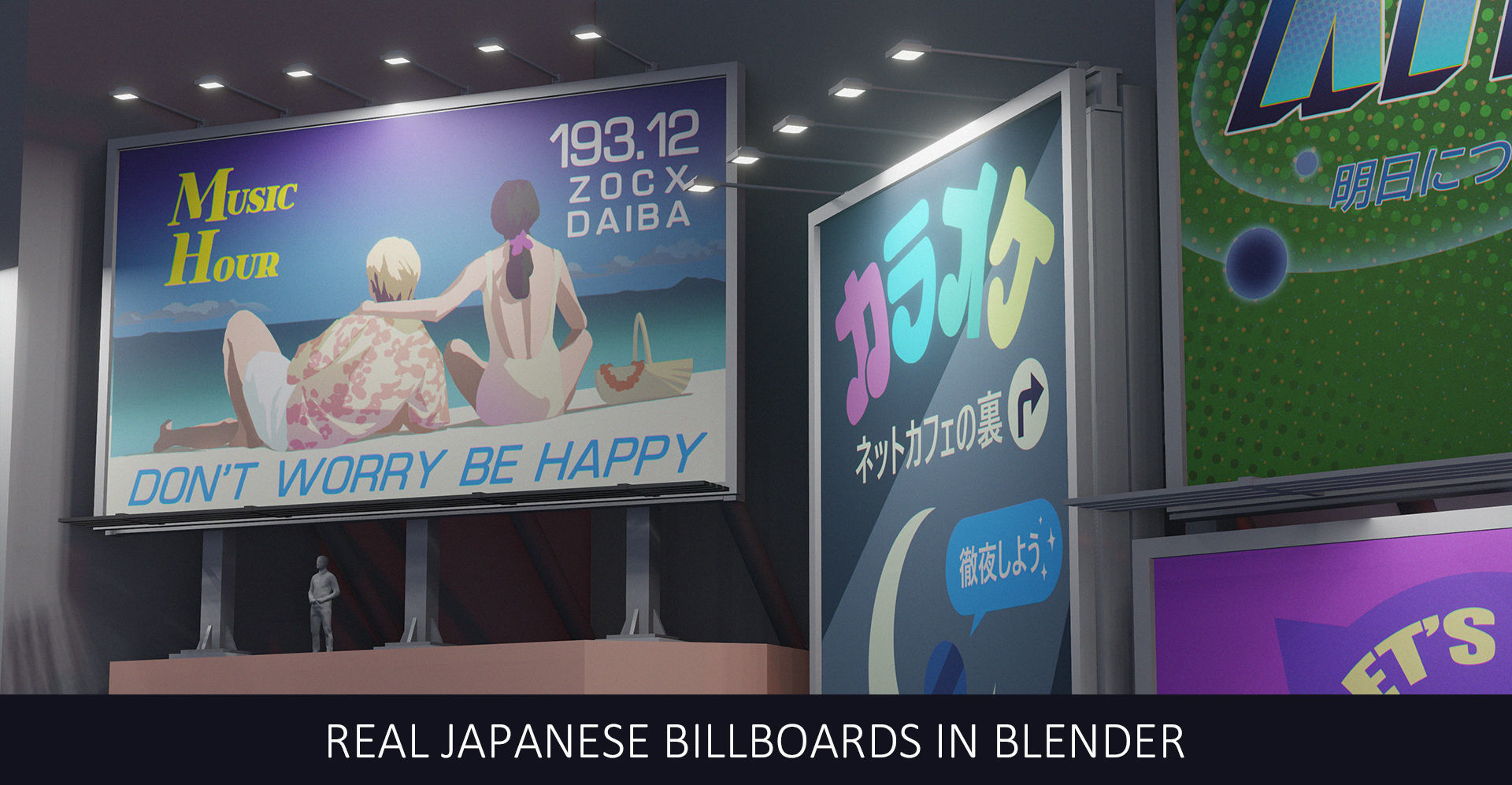 3D model Low-Poly Japanese Billboards with 10 Ready-to-use Ads VR / AR ...