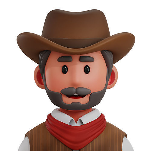 3D model Cowboy Avatar 3D Icon VR / AR / low-poly | CGTrader
