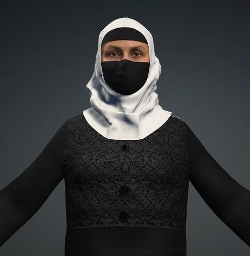 3D model MIRIAM - Standing Traditional Rigged Muslim Woman VR / AR ...