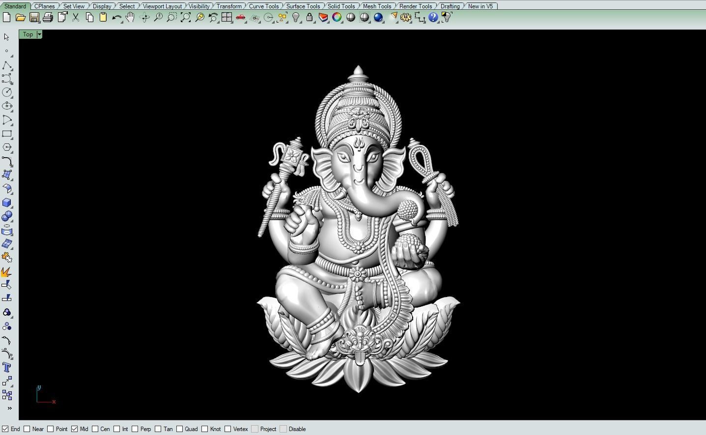 Ganesh pendant cad file 3D model 3D printable | CGTrader