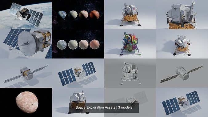 3D Model Collection Space Exploration Assets VR / AR / low-poly | CGTrader