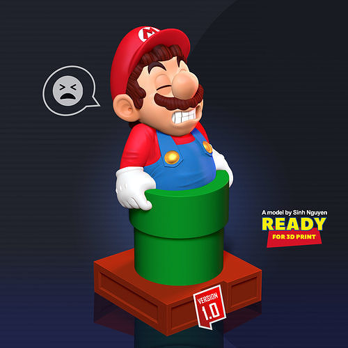 Mario is stuck in a pipe 3D model 3D printable | CGTrader