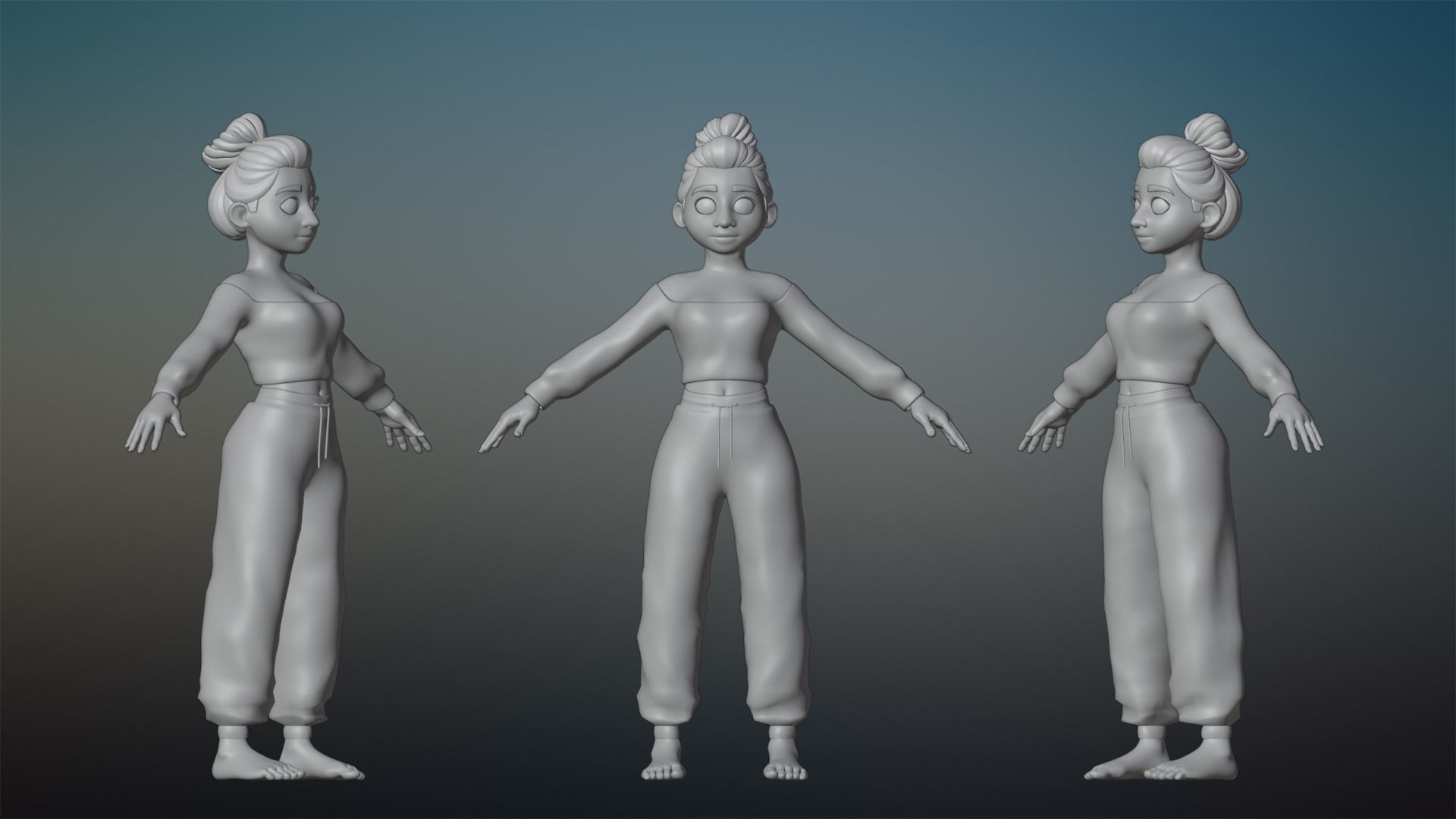 Chloe Girl Cartoon Character 3D model rigged | CGTrader