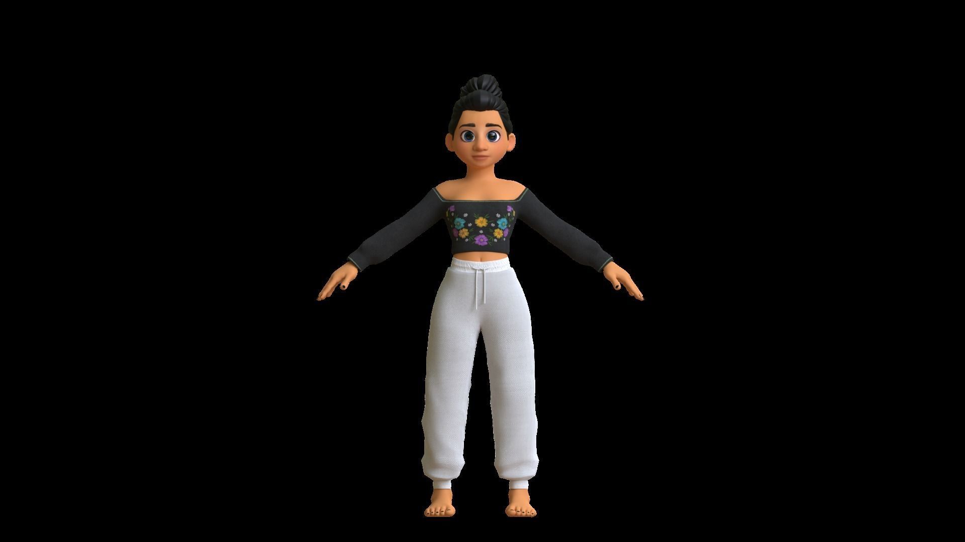 Chloe Girl Cartoon Character 3D model rigged | CGTrader