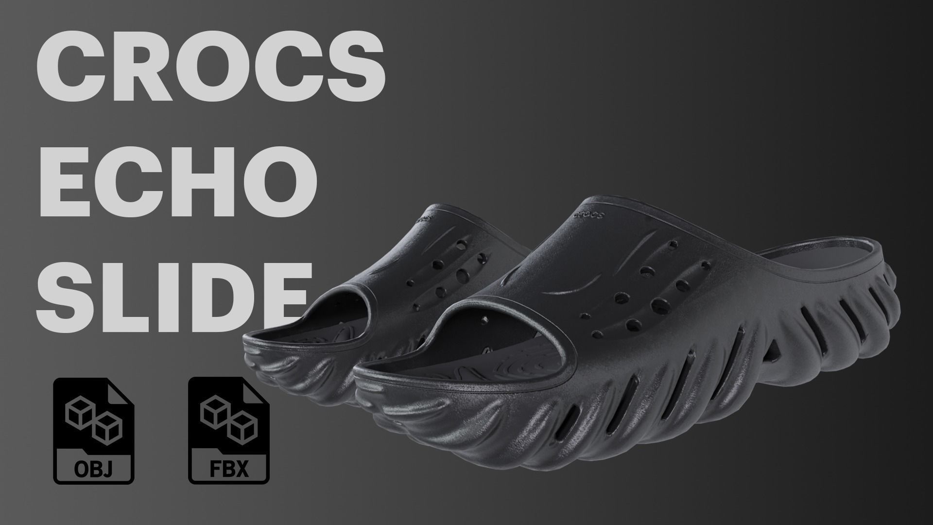 3D model CROCS ECHO SLIDE VR / AR / low-poly | CGTrader