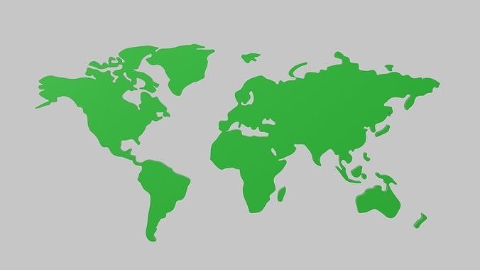 3D model World Map Icon VR / AR / low-poly | CGTrader