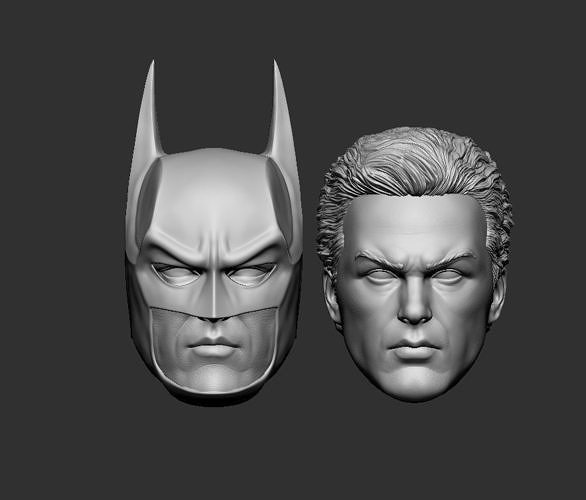 Batman 1989 Masked and Unmasked - Headsculpt for Action Figures 3D ...