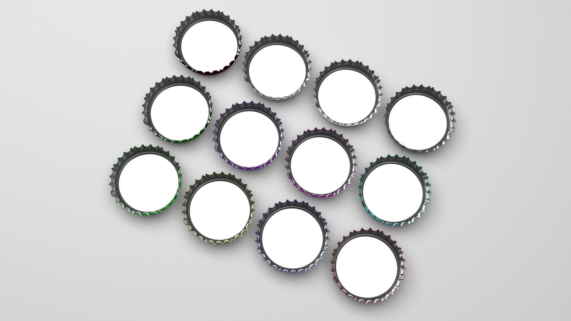 Metal Bottle Caps Set 3D model | CGTrader