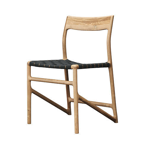 Fawn Dining Chair Oak Black Webbing 3D model | CGTrader
