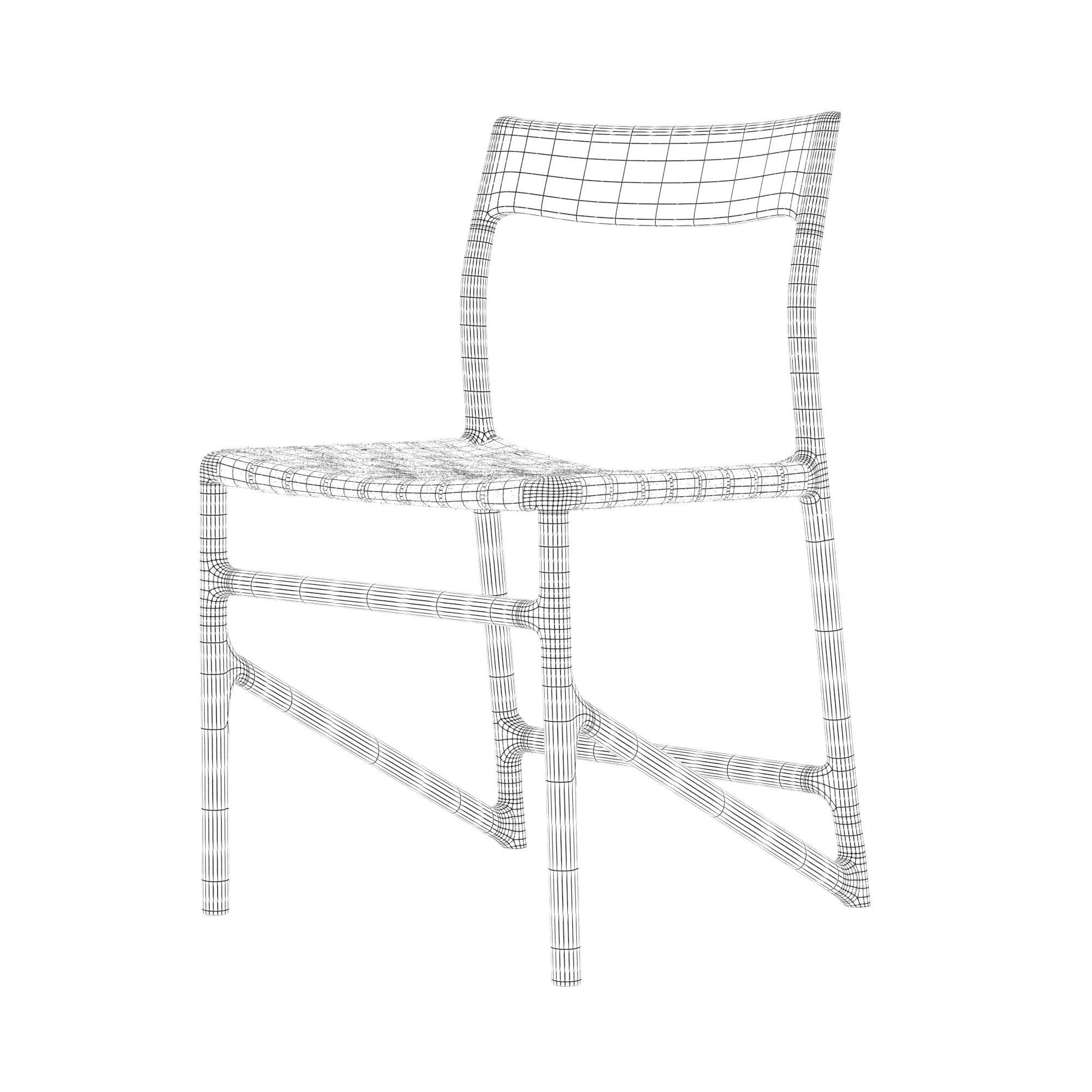 Fawn Dining Chair Oak Black Webbing 3D model | CGTrader