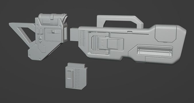 Sci-Fi Blaster 3D model 3D printable | CGTrader