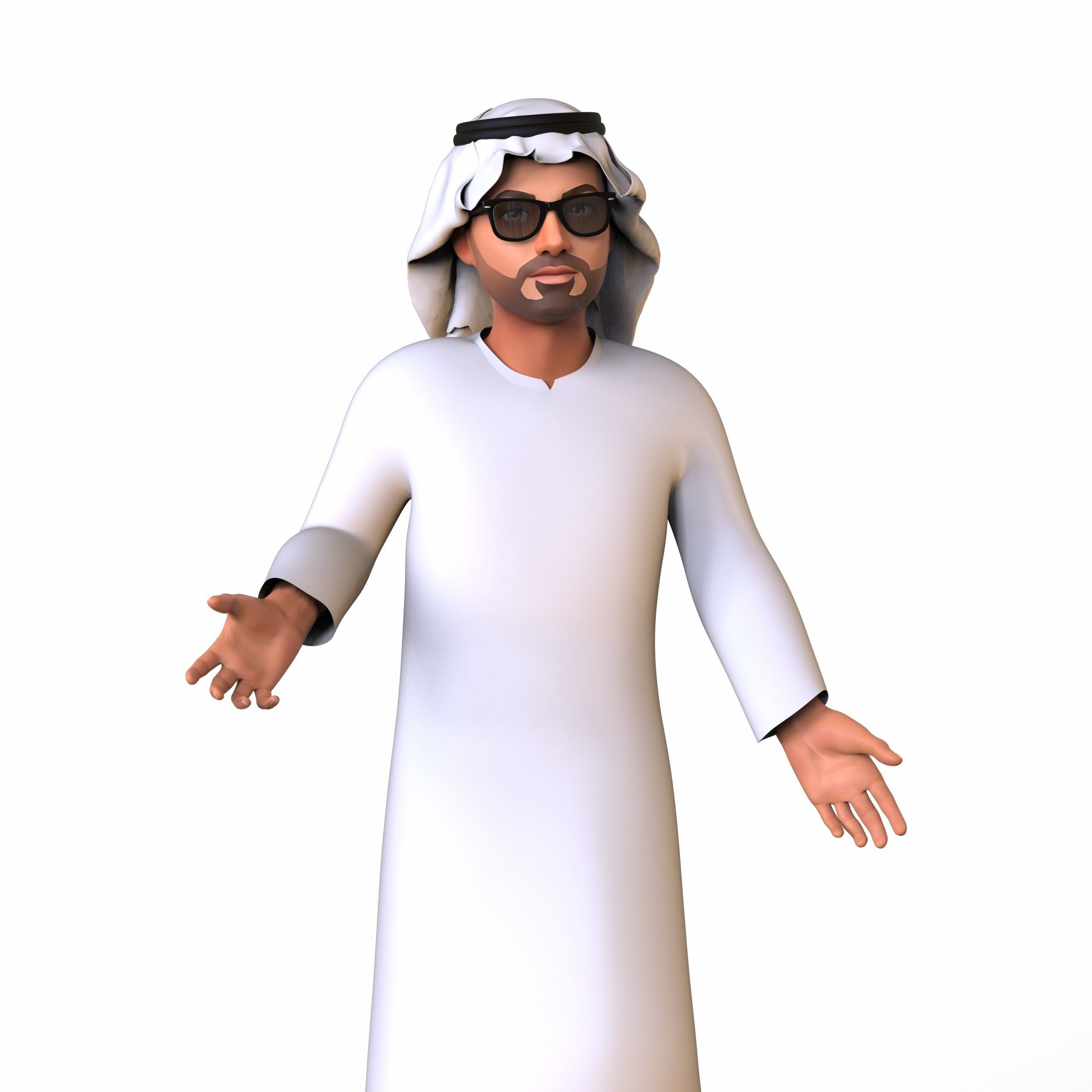 3D model Cartoon Arab man rigged animated VR / AR / low-poly | CGTrader