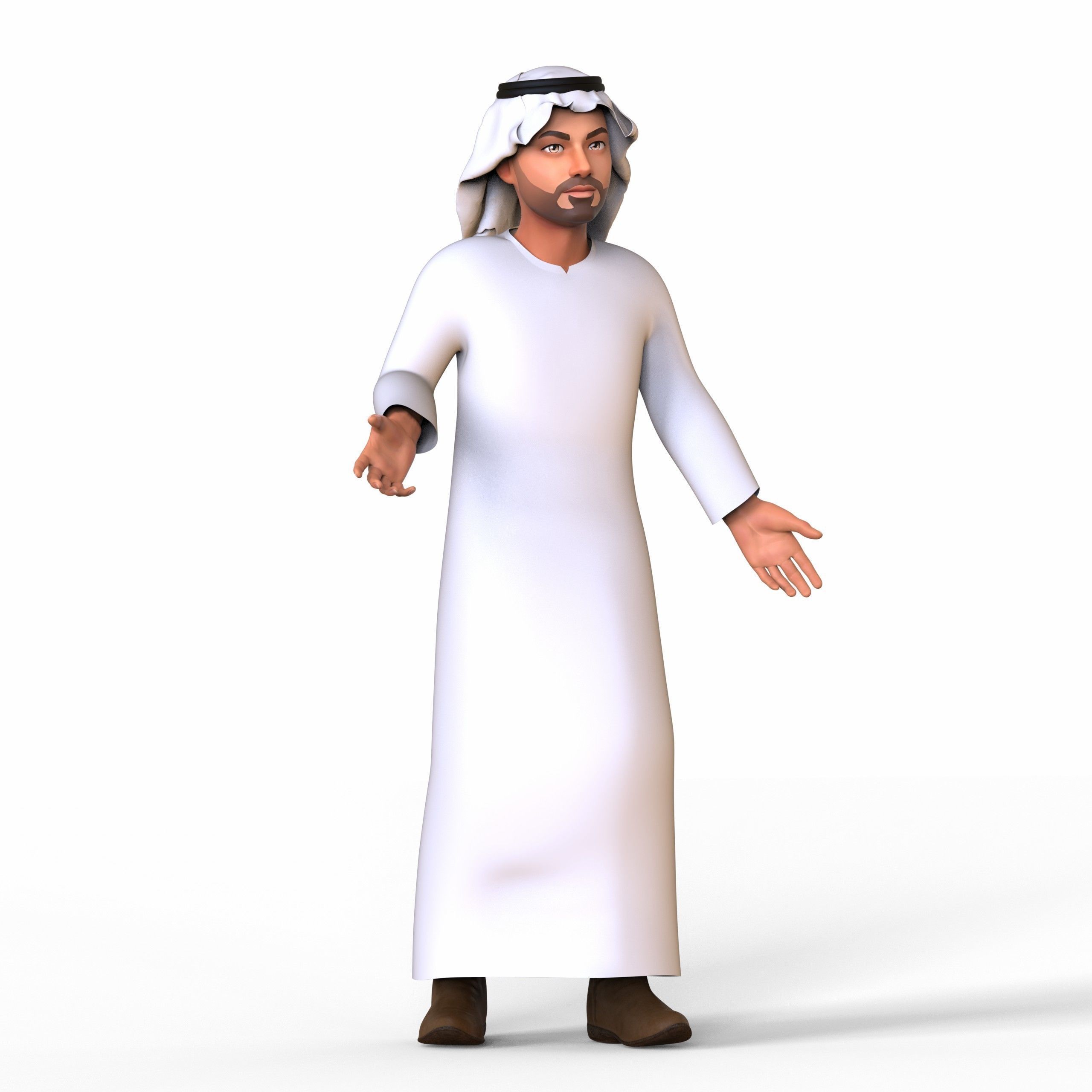 3D model Cartoon Arab man rigged animated VR / AR / low-poly | CGTrader
