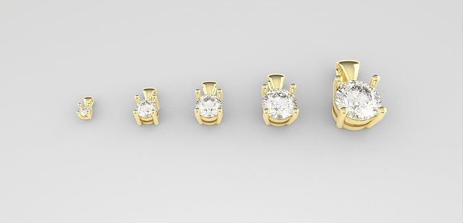 Round Stone Setting Collection Semi-finished Chaton Pendant 3D model 3D ...