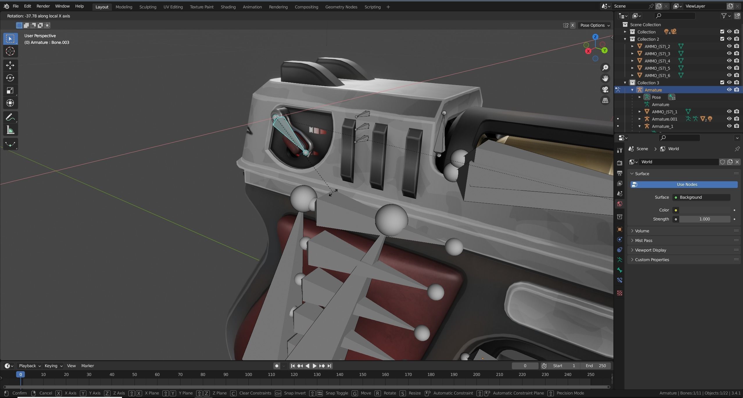 3D model Stylized pistol with a rose VR / AR / low-poly | CGTrader