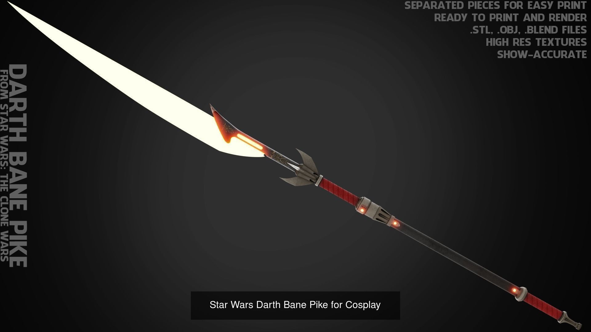 Star Wars Darth Bane Full Armor and Pike for Cosplay 3D Model ...