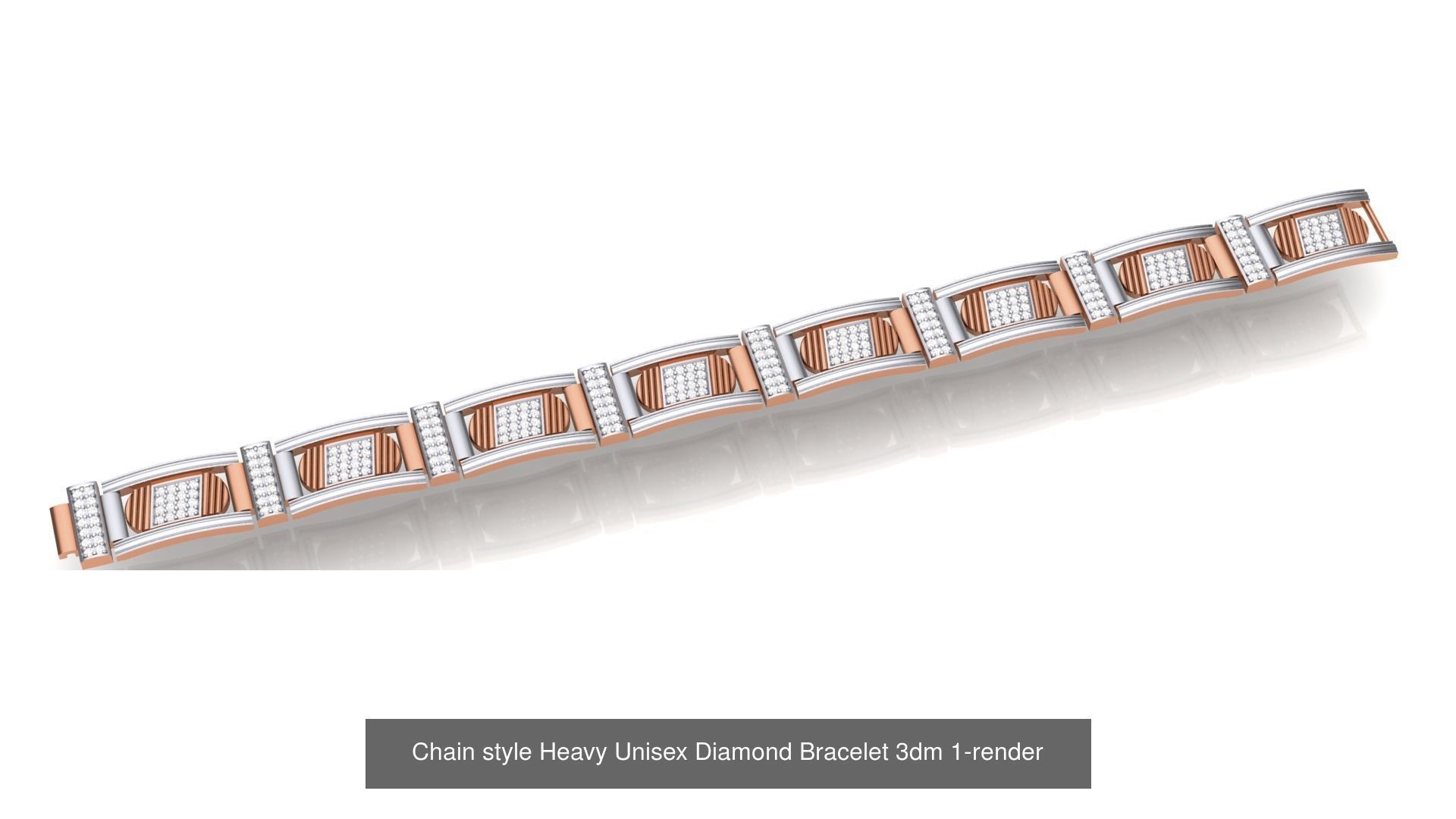 50 Chain style Heavy Unisex Diamond Bracelet 3dm 1-render 3D Model Collection | CGTrader