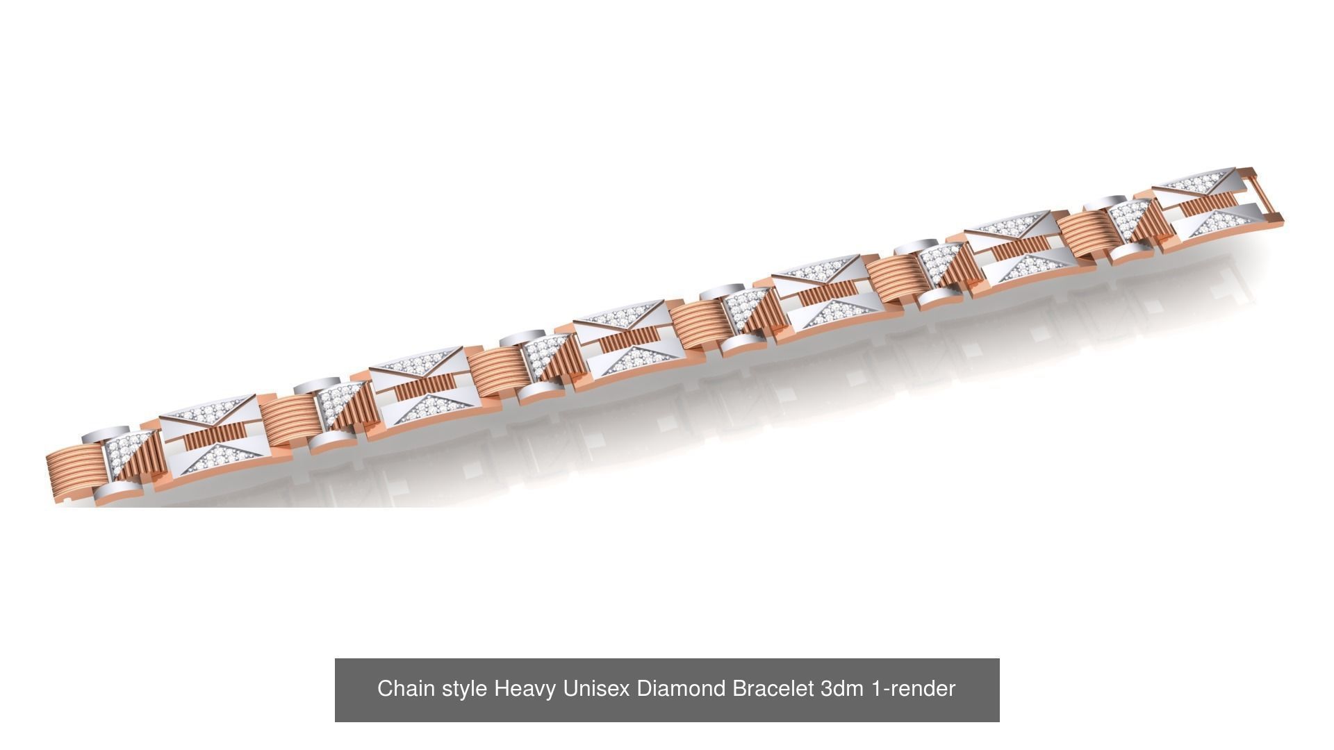 50 Chain style Heavy Unisex Diamond Bracelet 3dm 1-render 3D Model Collection | CGTrader