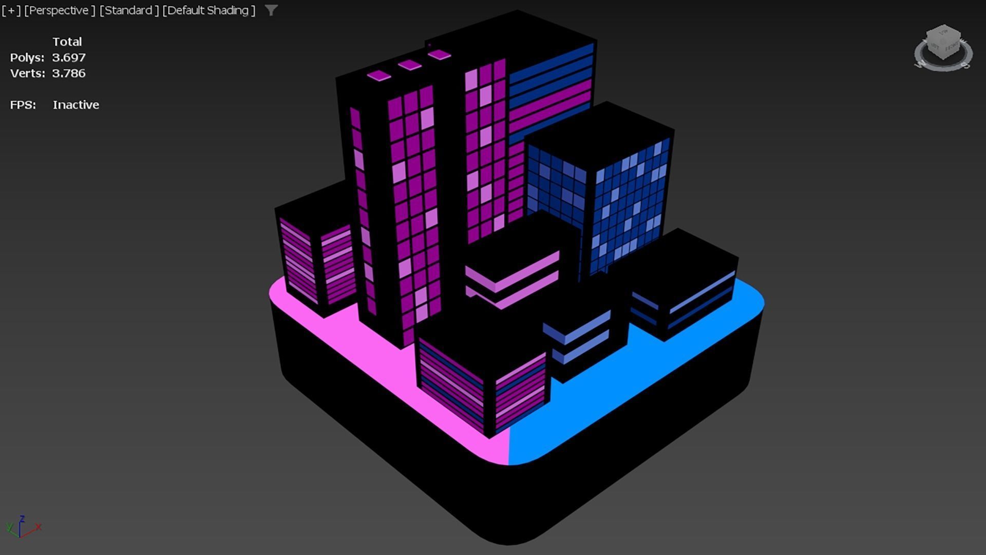 3D model Synthwave Building VR / AR / low-poly | CGTrader