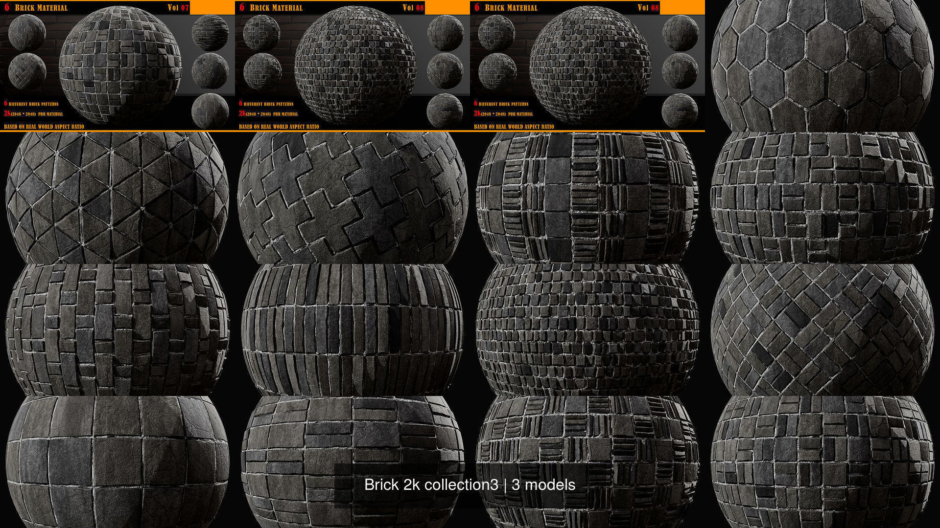BRICK PBR 2K TEXTURE PACK VOL 1 TO 9 Texture | CGTrader