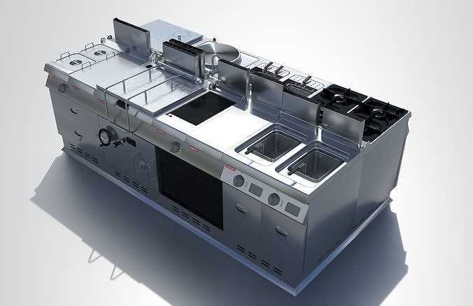 Modular kitchen equipment 3D model | CGTrader