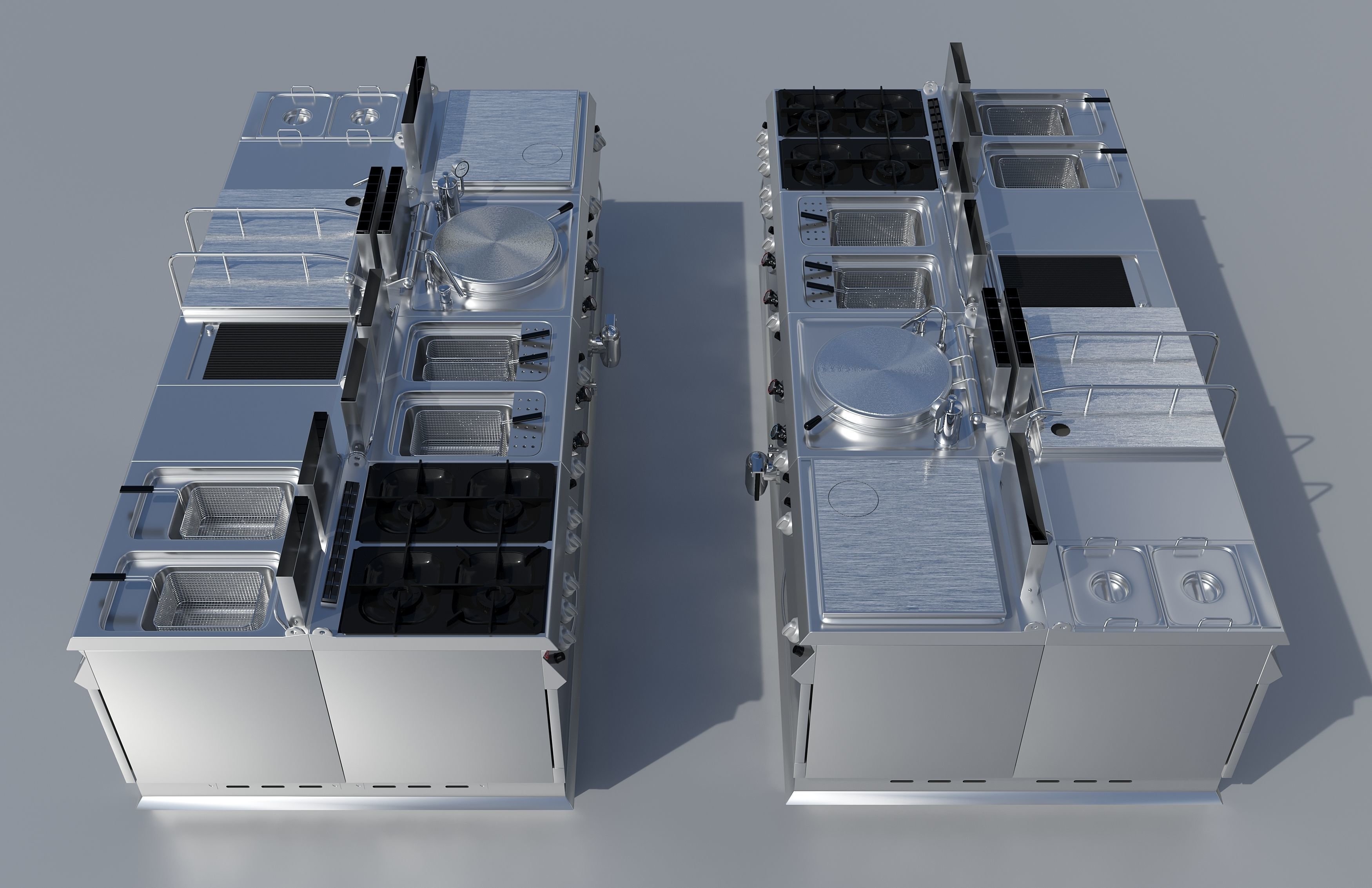 Modular kitchen equipment 3D model | CGTrader