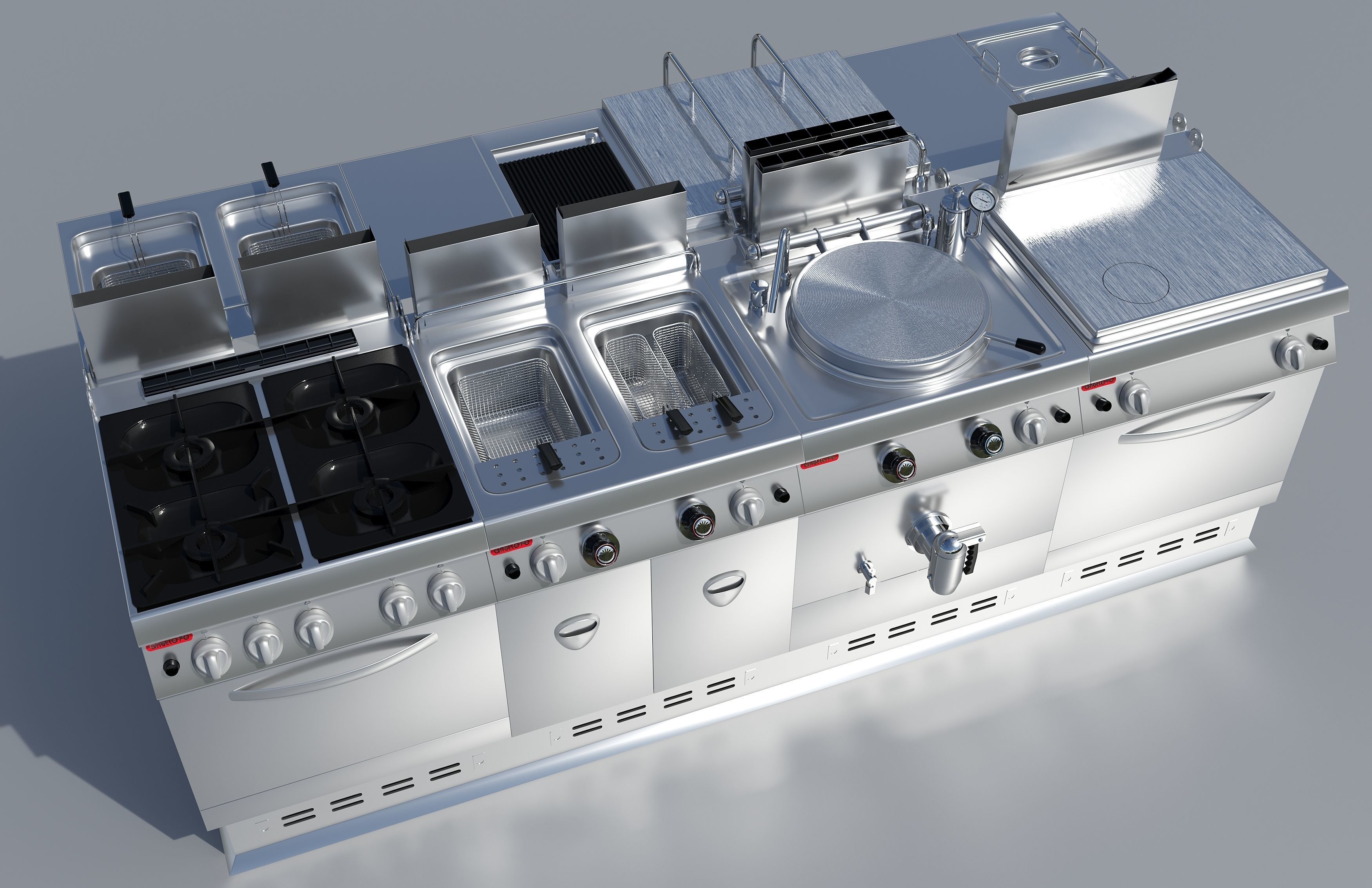 Modular kitchen equipment 3D model | CGTrader