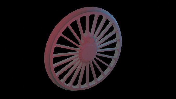 steam locomotive drive wheel 3D model | CGTrader