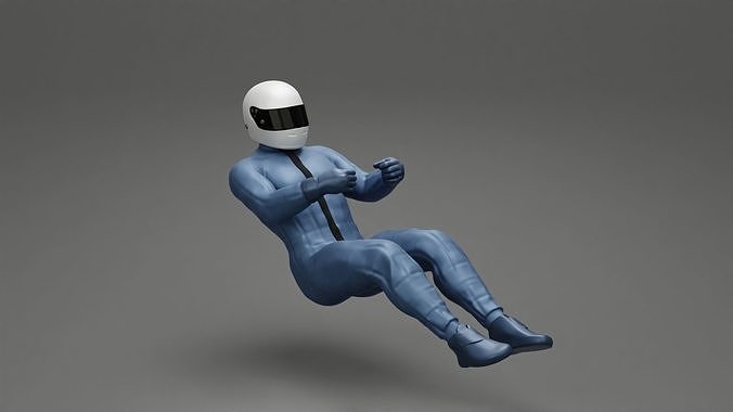 Racing Driver Sitting in Touring Car Cockpit with Racing Suit 3D model ...