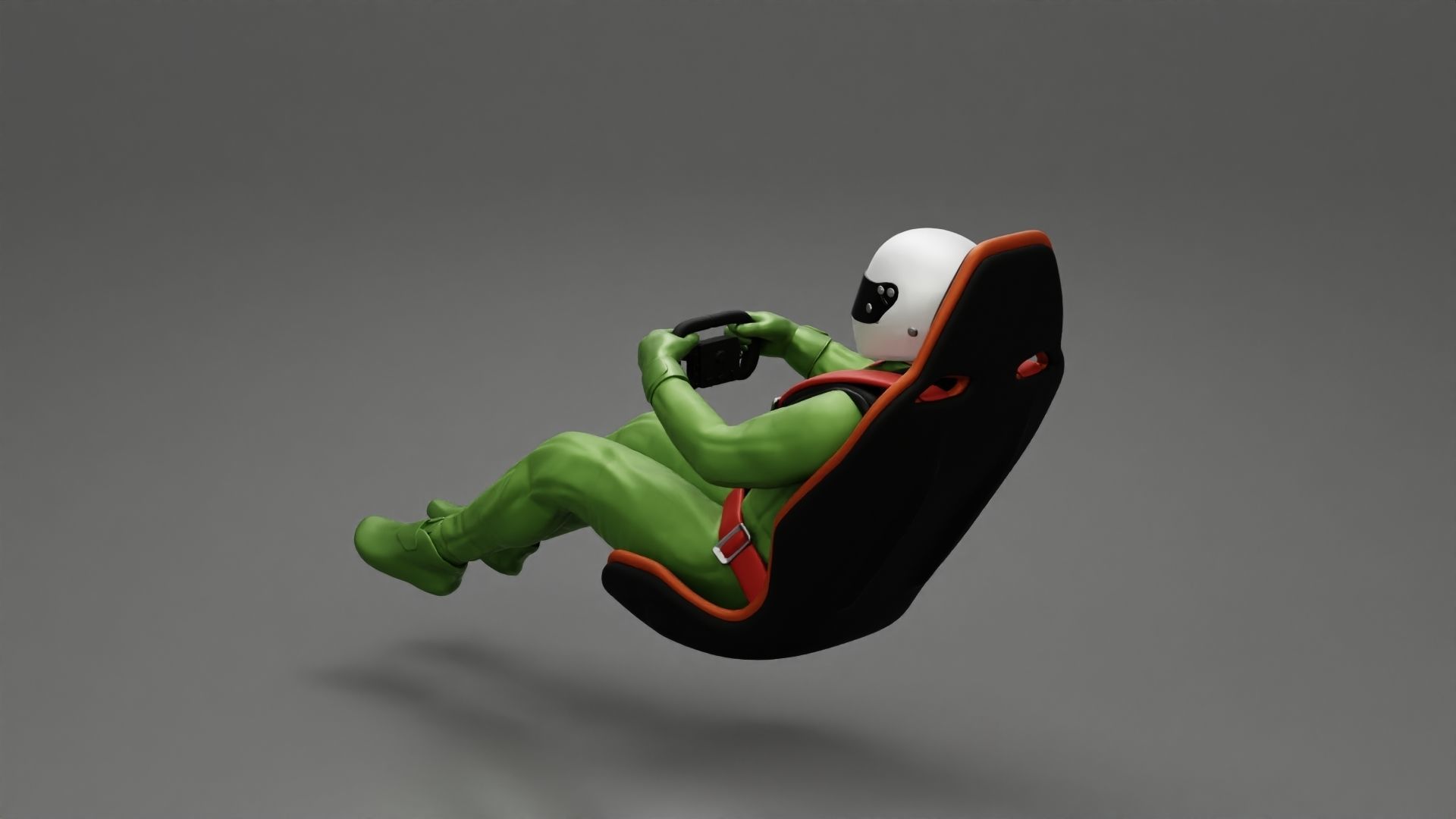 Racing Driver Sitting in Touring Car Cockpit with Racing Suit 2 3D ...