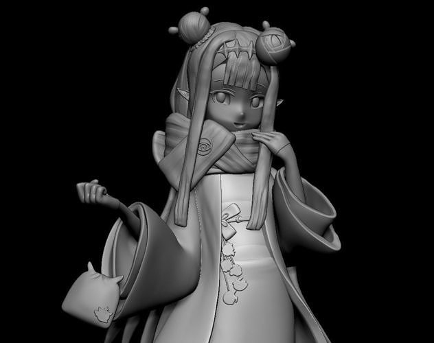 Ninomae Inanis - Kimono outfit 3D model 3D printable | CGTrader