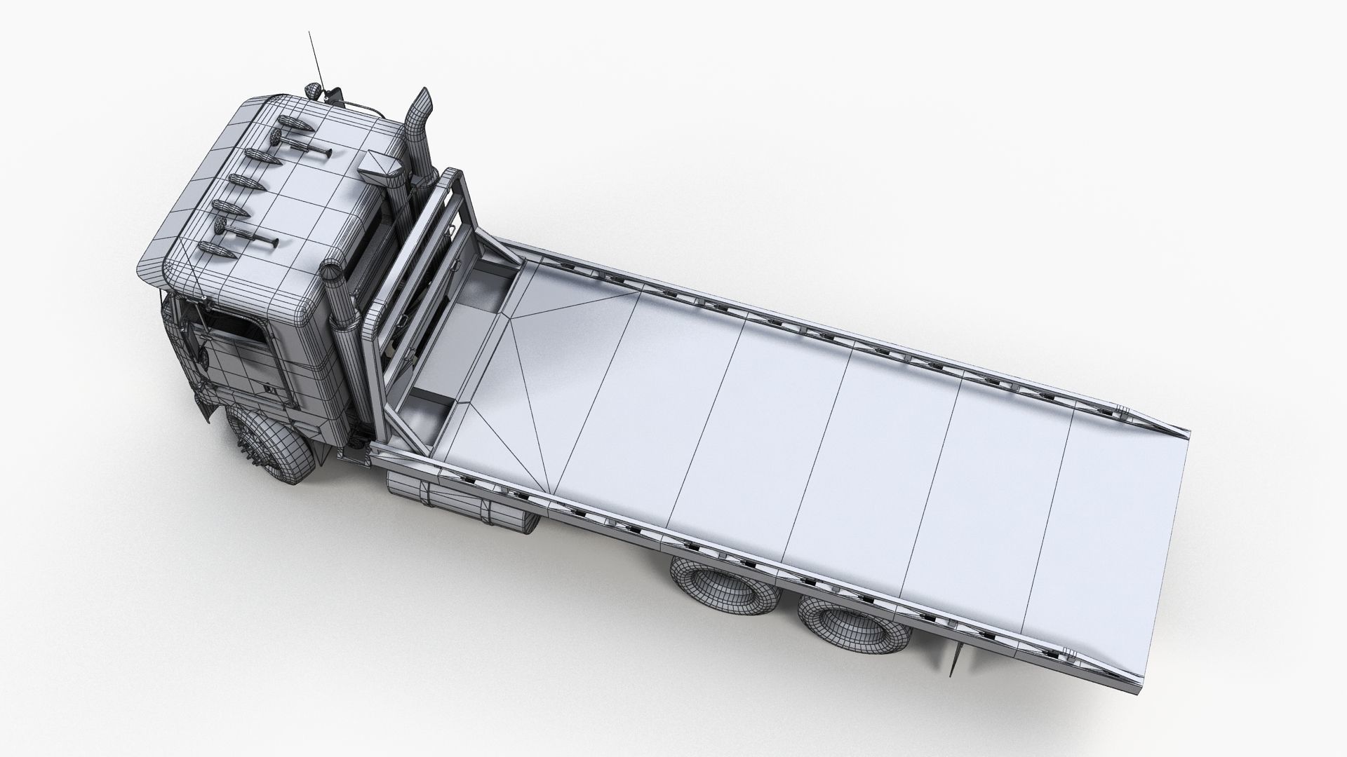 3D model Peterbilt 362 flatbed truck VR / AR / low-poly | CGTrader
